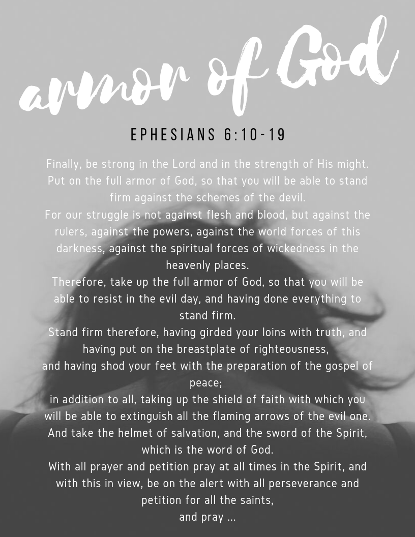 Printable Armor Of God Prayer Printable Word Searches